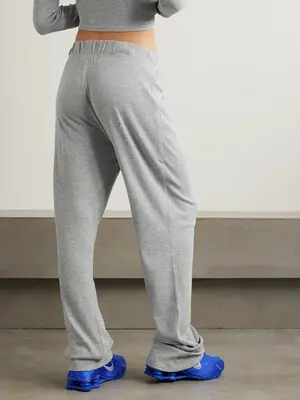 Eterne Waffle-knit Jersey Track Pants - Gray