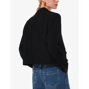 Whistles Single-breasted Cropped Crepe Blazer