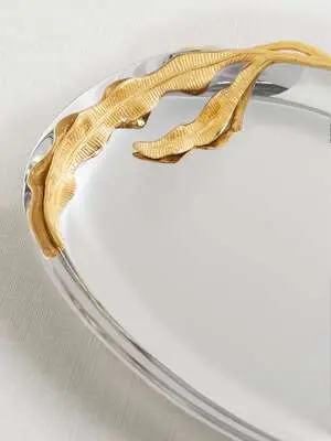L'Objet Fern Small Gold-plated Stainless Steel Tray