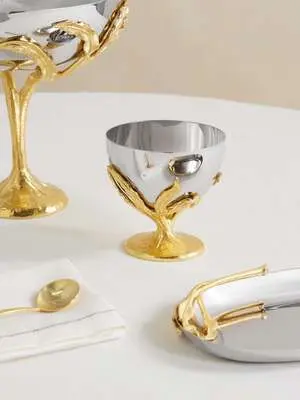 L'Objet Fern Gold-plated Stainless Steel Bowl - Silver