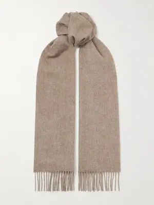 Johnstons Of Elgin Fringed Cashmere Scarf Neutrals