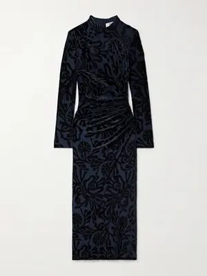 Sea Alia Devoré-velvet Midi Dress - Blue