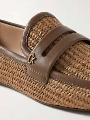 GIANVITO ROSSI Giorgia Raffia Loafers - Brown