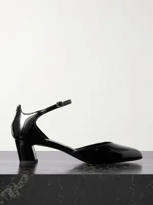 JIMMY CHOO Pixie 45 Patent-leather Mary Jane Pumps - Black