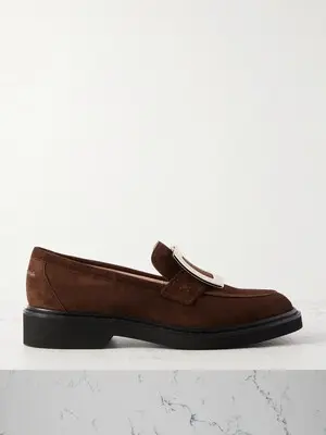 ROGER VIVIER Viv Rangers Buckled Loafers - Brown