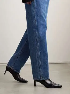 Khaite Ona Leather Ankle Boots