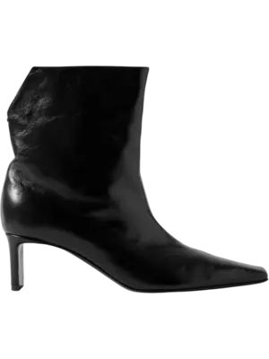 Khaite Ona Leather Ankle Boots