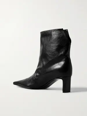 Khaite Ona Leather Ankle Boots