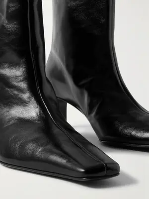Khaite Ona Leather Ankle Boots