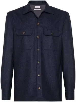Brunello Cucinelli Wool Shirt - Blue