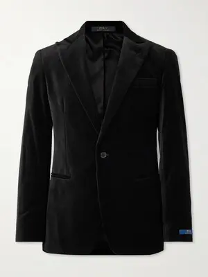 Polo Ralph Lauren Cotton-velvet Blazer - Black