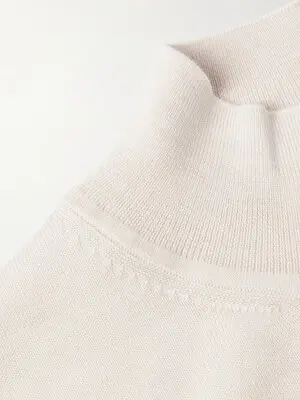 Mr P. Merino Wool Mock-neck Sweater - Neutrals
