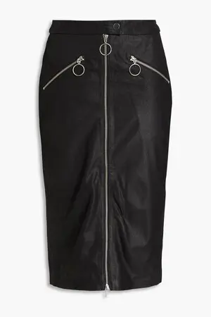 MUUBAA Textured Leather Skirt