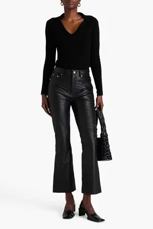 MUUBAA Leather Flared Trousers