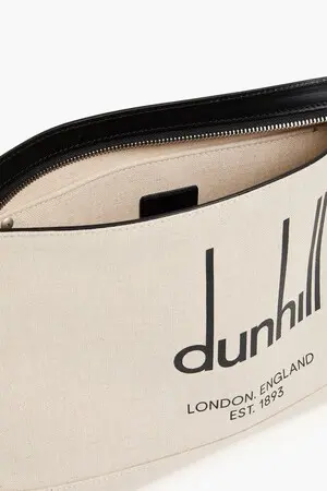 Dunhill Logo-print Canvas Pouch - Beige