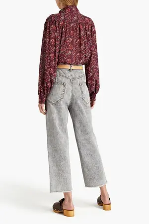 MARANT ETOILE Laliskasr Acid Wash High-rise Straight-leg Jeans - Gray