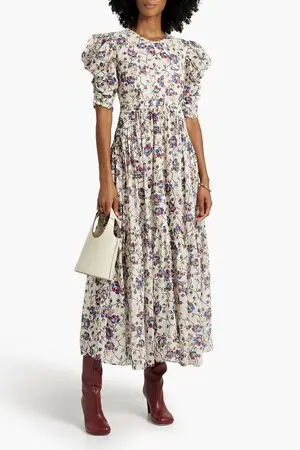 MARANT ETOILE Sichelle Floral Midi Dress - Off-white