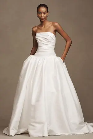 Jenny Yoo Charlotte Strapless Taffeta Gown