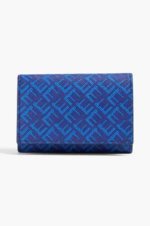 Dunhill Printed Textured Key Wallet - Cobalt Blue