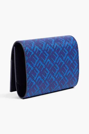 Dunhill Printed Textured Key Wallet - Cobalt Blue