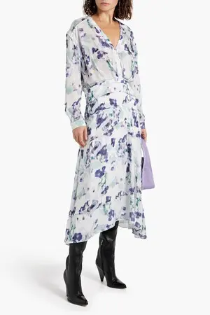 IRO PARIS Ollia Printed Chiffon Midi Skirt