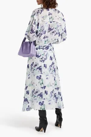 IRO PARIS Ollia Printed Chiffon Midi Skirt