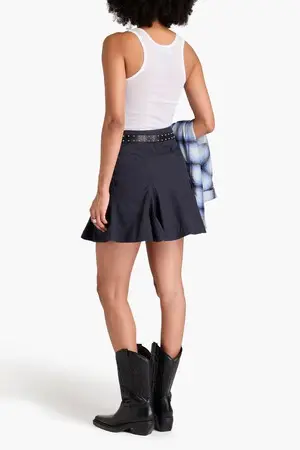 MARANT ETOILE Risha Pleated Cotton Mini Skirt - Navy