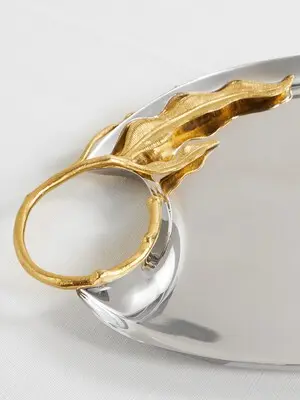 L'Objet Fern Medium Gold-plated And Stainless Steel Tray - Silver
