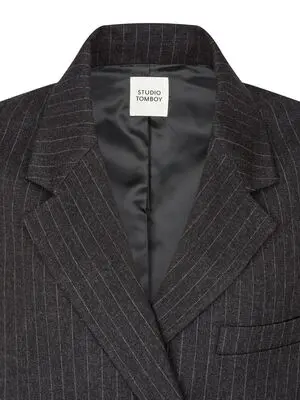 STUDIO TOMBOY Pinstriped Double-breasted Blazer