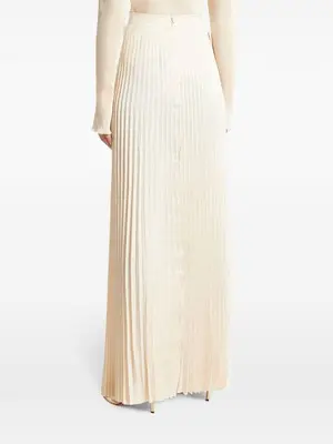 L'IDEE Gala Pleated Floor-length Skirt - Neutrals