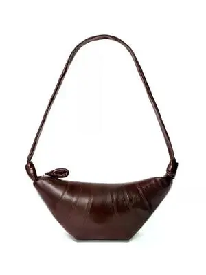 LEMAIRE Medium Croissant Bag In Coated Cotton - Brown