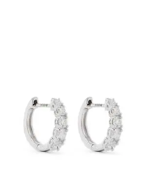 ANITA KO 18k White Gold 0.60ct Diamond Huggie Hoop Earrings - Silver