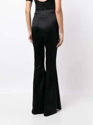 Elisabetta Franchi Flared Trousers With Chain Belt
