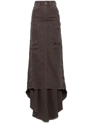 Vaquera Distressed High-low Skirt