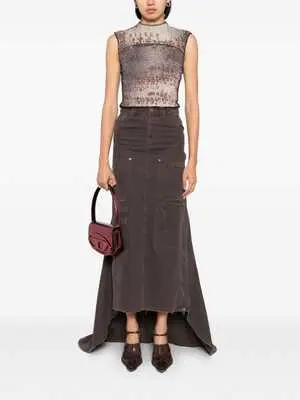 Vaquera Distressed High-low Skirt