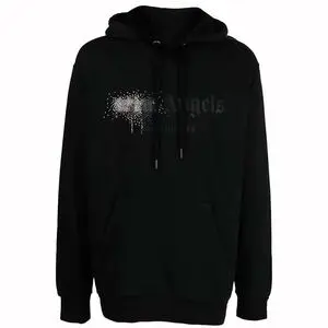 Palm Angels Rhinestone Sprayed Hoodie
