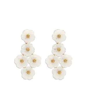 CAPUCINE DE WULF Mother Of Pearl Floral Drop Earrings - White/gold