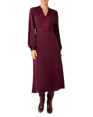 HOBBS LONDON Aida Blouson-sleeve Midi Dress
