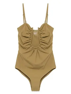 Christopher Esber Arced Ruched Swimsuit - Brown