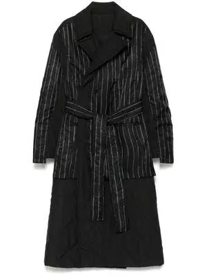 JEAN PAUL GAULTIER Striped Padded Coat - Black