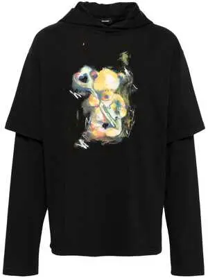 We11Done Teddy Bear Layered Hoodie