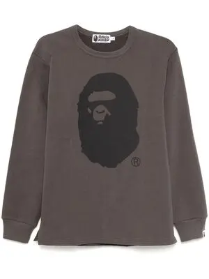 A BATHING APE Ape Head Cotton-blend Sweatshirt - Grey