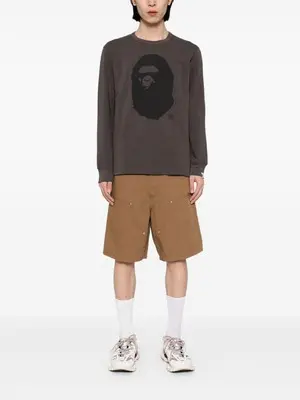 A BATHING APE Ape Head Cotton-blend Sweatshirt - Grey