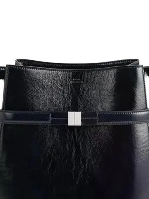 TOTEME Belted Naplack-leather Bucket Bag - Black