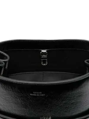 TOTEME Belted Naplack-leather Bucket Bag - Black
