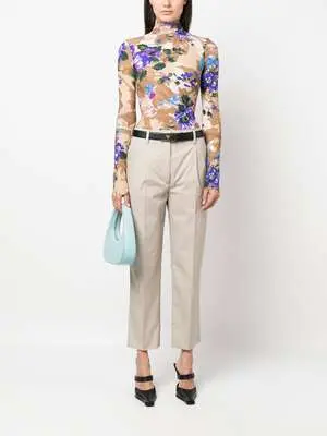 Prada Cropped Tailored Trousers - Neutrals