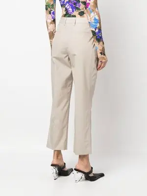 Prada Cropped Tailored Trousers - Neutrals