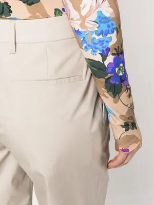Prada Cropped Tailored Trousers - Neutrals