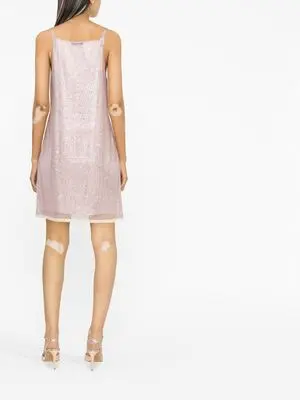 Prada Rhinestone-embellished Mesh Minidress