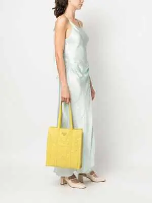 Prada Logo-plaque Tote Bag - Yellow
